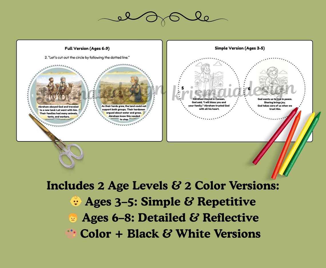 Abraham and Lot Separate Craft: Bible Story Circle Book (PDF Download ...