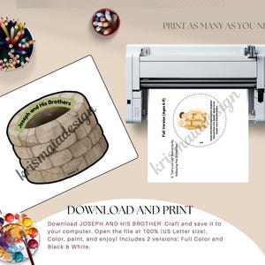 Joseph and His Brothers Bible Story Craft: Cut & Color Activity (PDF ...