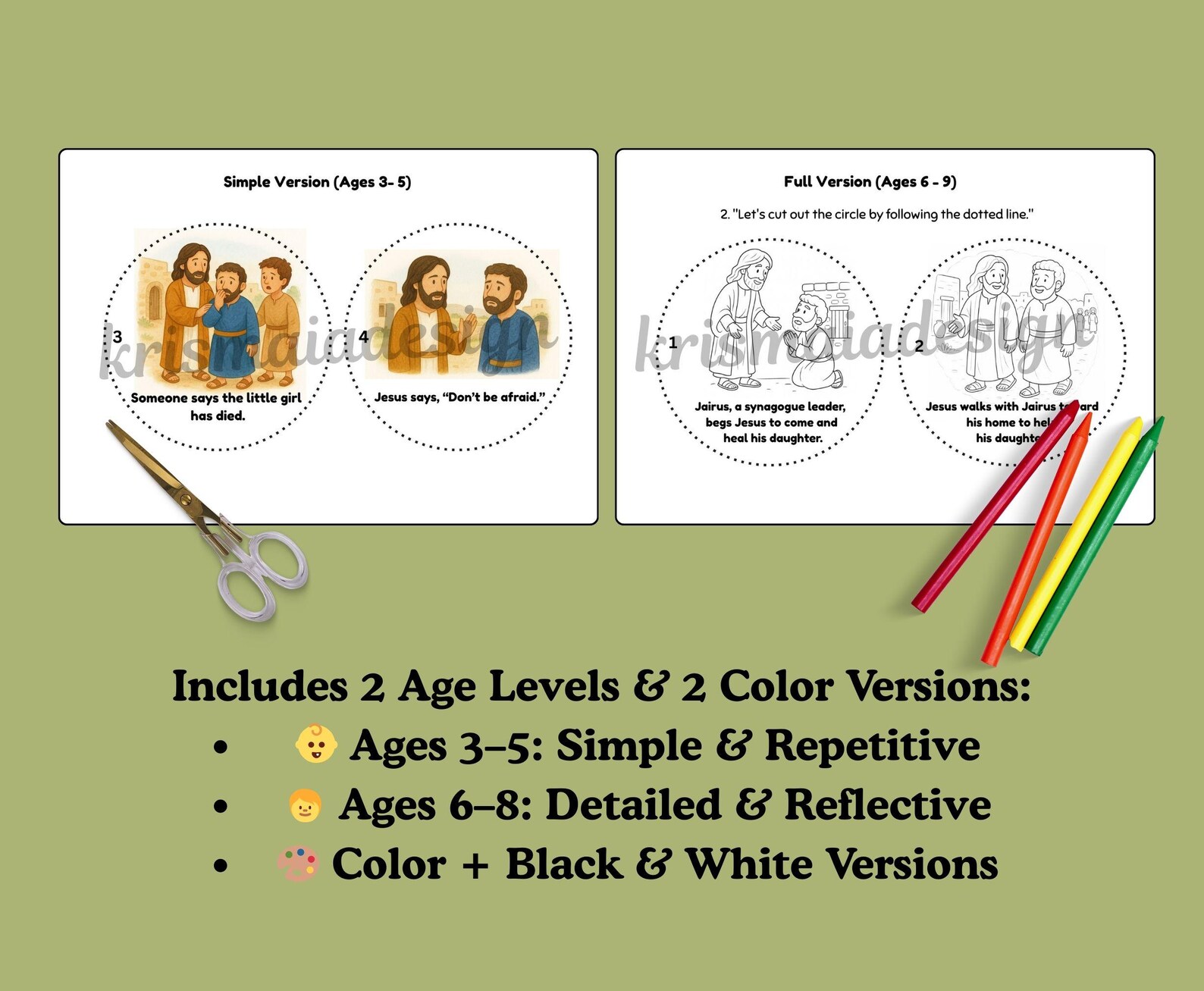 Jesus Heals Jairus' Daughter Bible Story Craft: Sunday School Activity ...