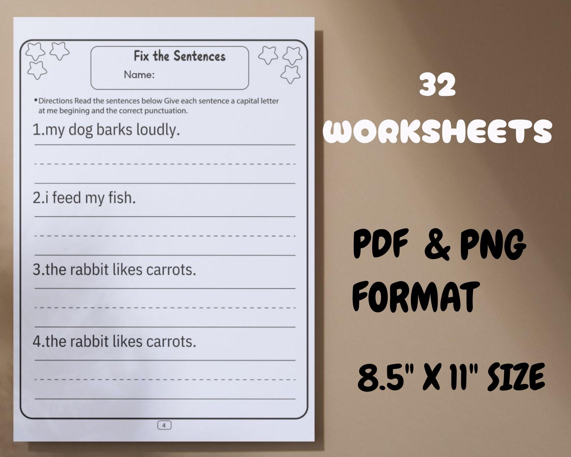 32 Printable Sentence Writing Worksheets | Fun & Engaging ELA ...
