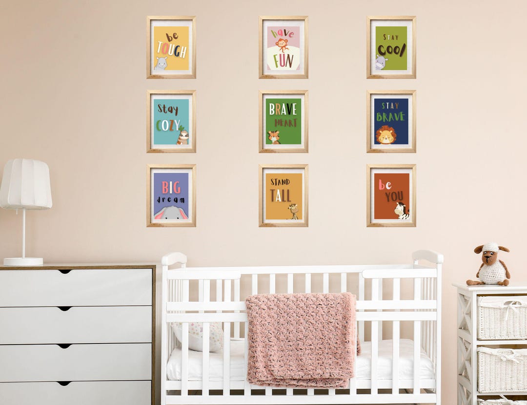 Cute Animal Motivational Posters - Set of 9 Digital Prints for Kids ...