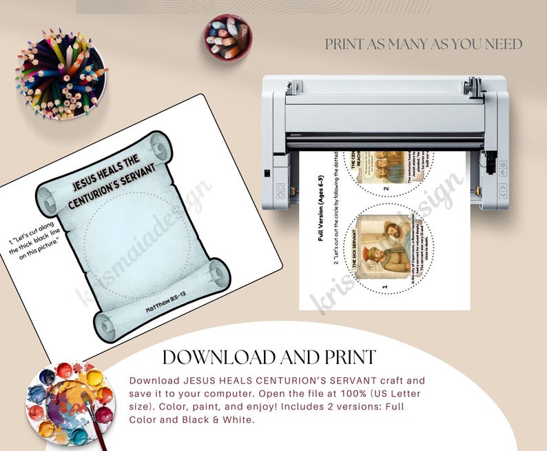 Jesus Heals the Centurion’s Servant – Bible Story Craft: Cut & Glue ...