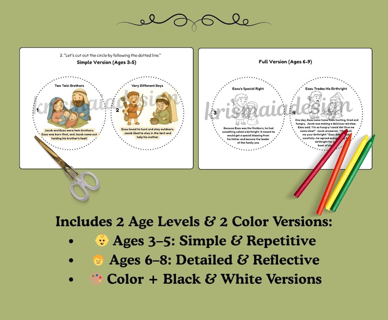 Jacob and Esau Bible Craft: Christian Printable Activity Book (ages 3–8 ...