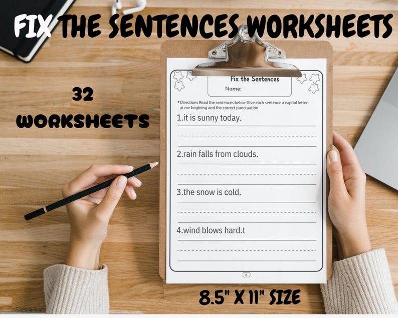 32 Printable Sentence Writing Worksheets | Fun & Engaging ELA ...