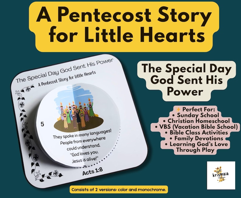 Pentecost Story Circle Book: Holy Spirit Sunday School Craft (printable ...