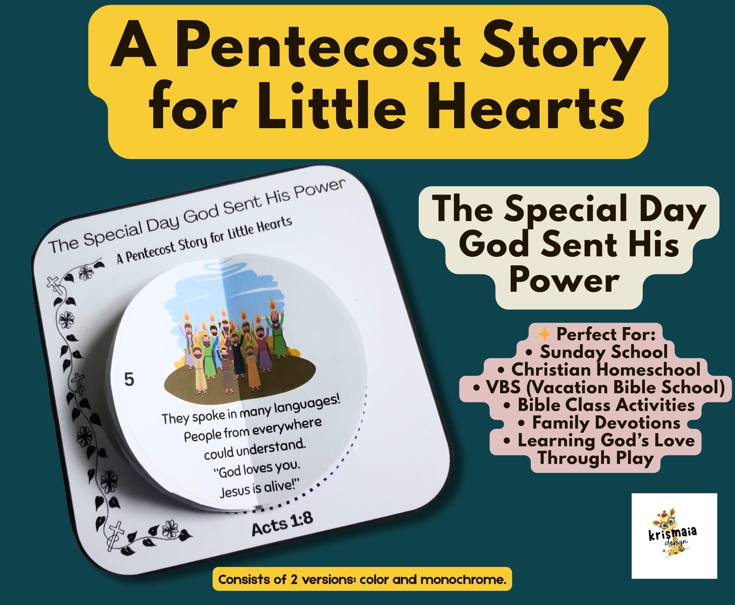 Pentecost Bible Craft for Kids • Holy Spirit Sunday School Activity • A ...