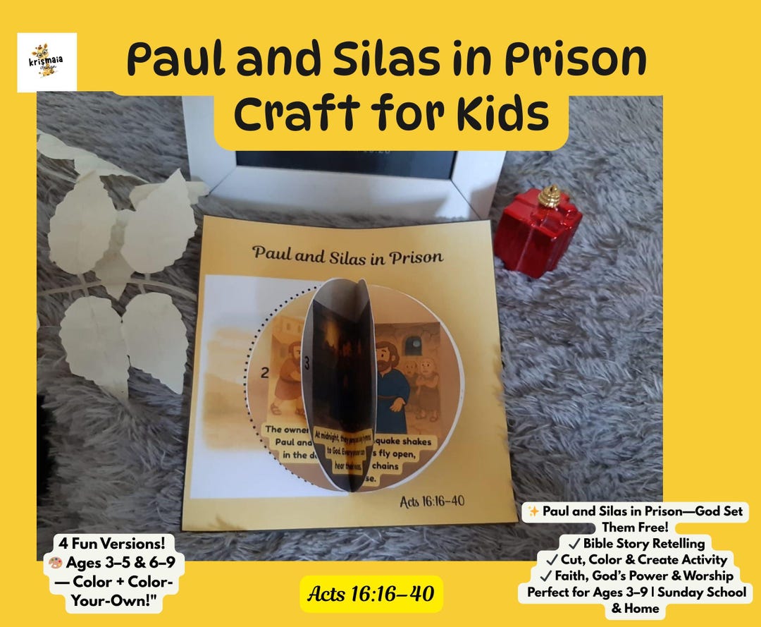 Paul and Silas Bible Story Craft: Sunday School Activity (PDF Printable ...