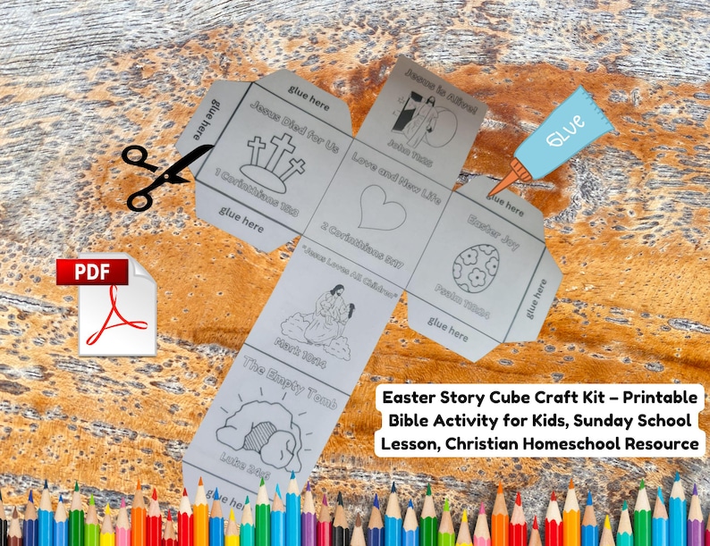 Easter Story Cube Craft Kit – Printable Bible Activity for Kids, Sunday ...