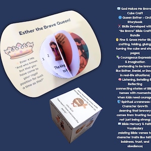 Queen Esther Story Book & Brave Cube Craft | Christian Printable (PDF ...