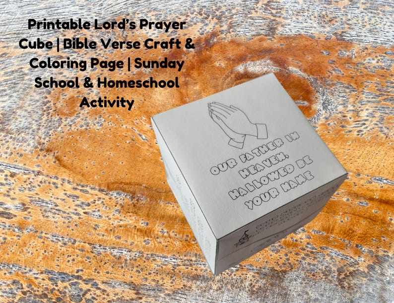 Printable Lord’s Prayer Cube | Bible Verse Craft & Coloring Page ...