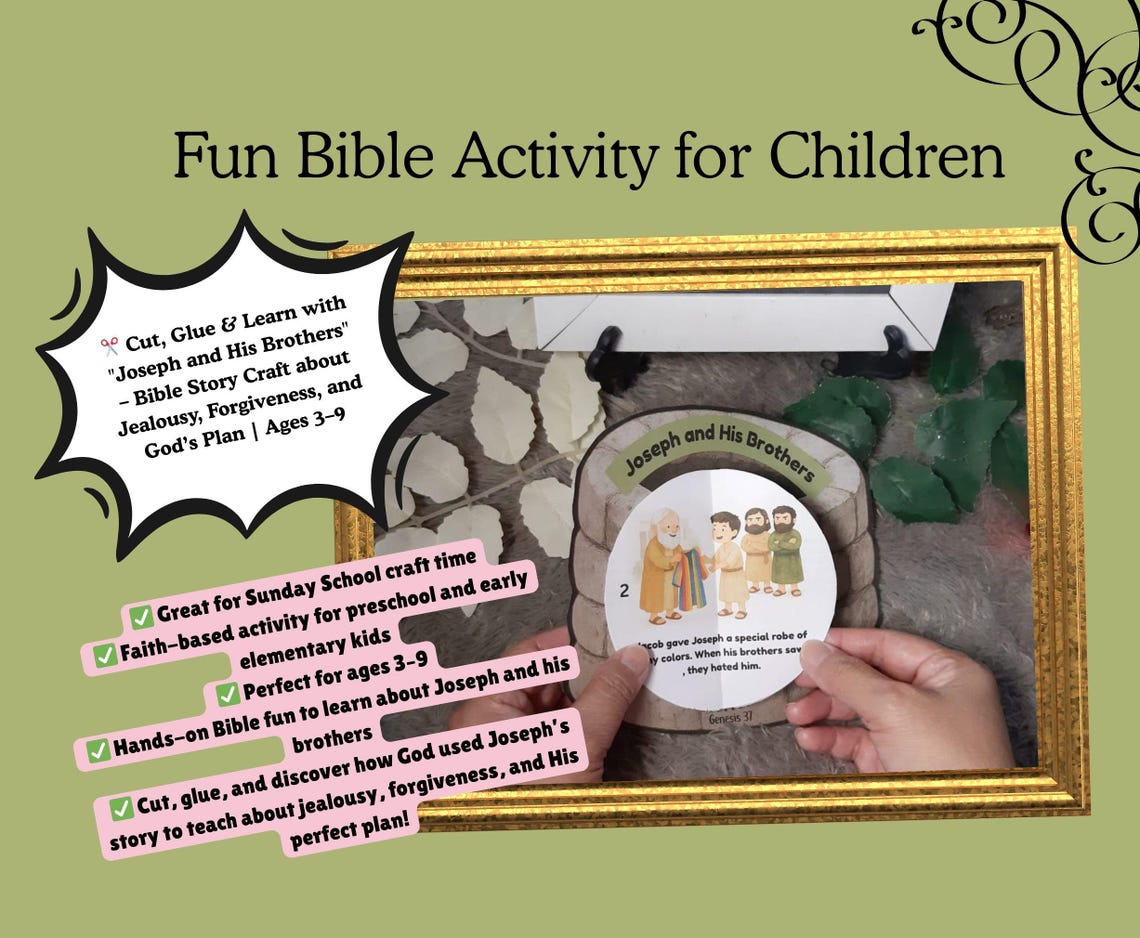 Joseph and His Brothers Bible Story Craft: Cut & Color Activity (PDF ...