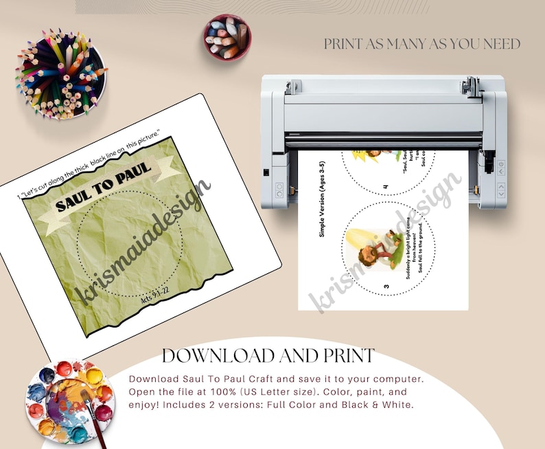 Saul to Paul Bible Story Craft: Cut & Glue Activity (PDF) - Etsy