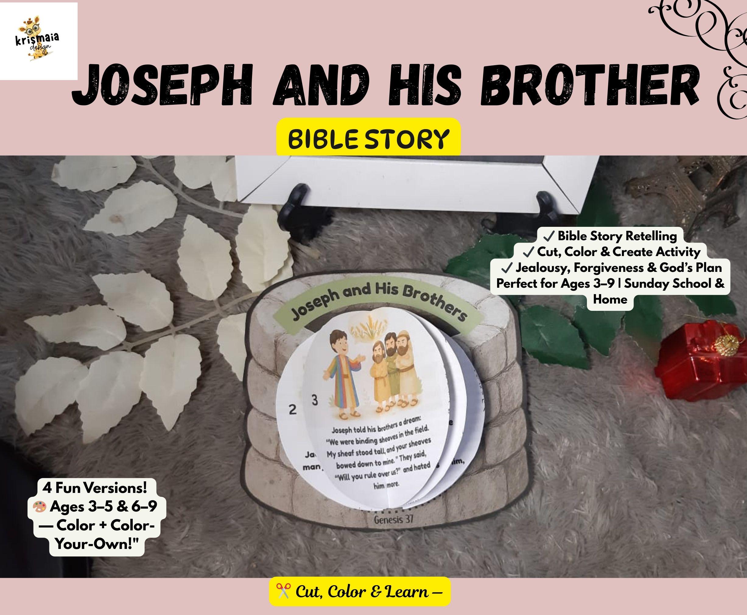 Joseph and His Brothers Bible Story Craft: Cut & Color Activity (PDF ...