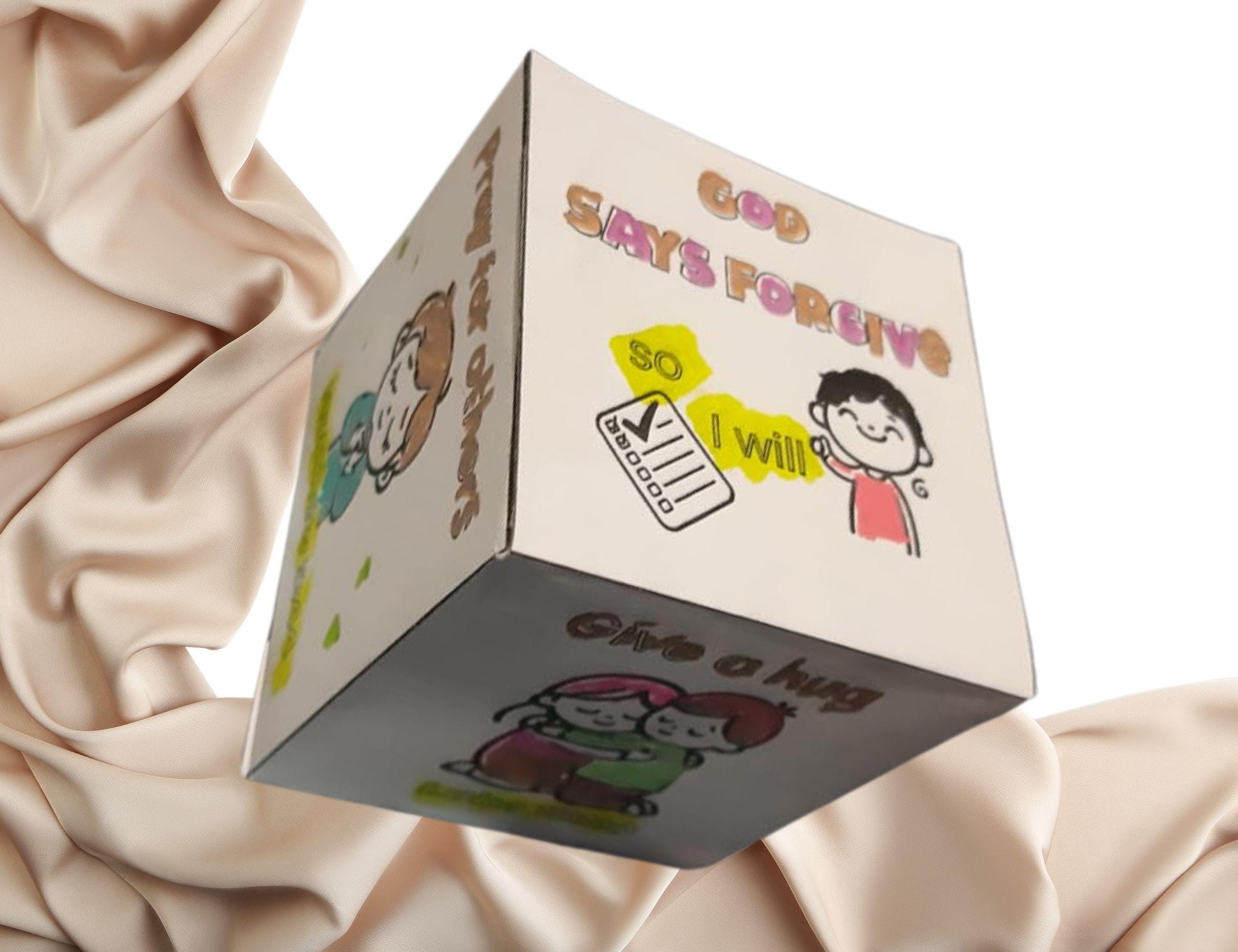 Forgiveness Coloring Cube: Bible Verse Activity (PDF Pattern) - Etsy