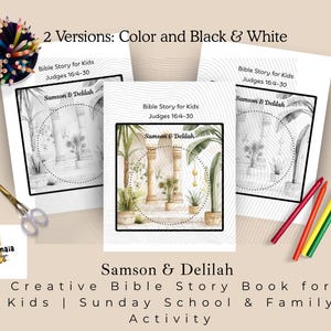 Samson and Delilah Bible Story Book: Printable Sunday School Craft (PDF ...