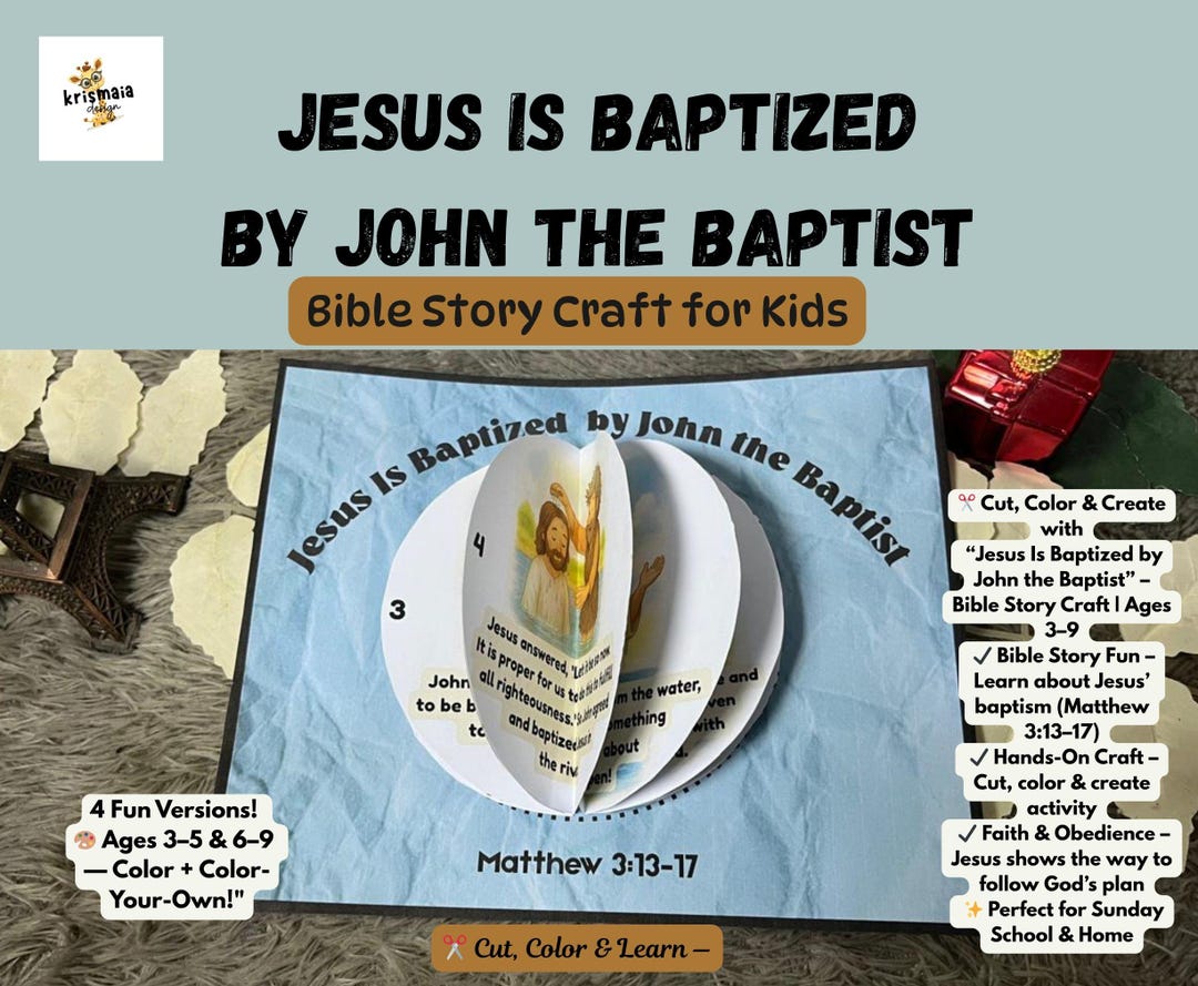 Jesus is Baptized by John the Baptist Bible Story Craft: Sunday School ...