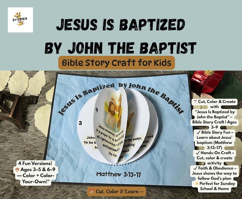 Jesus is Baptized by John the Baptist Bible Story Craft: Sunday School ...