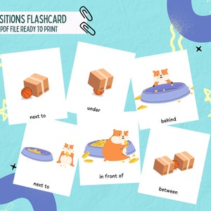 Prepositions Flashcards Printable Flashcards for Kids - Etsy