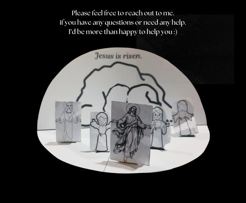 Easter Sunday School Crafts, Printable Bible Activity Kids, Jesus Risen ...