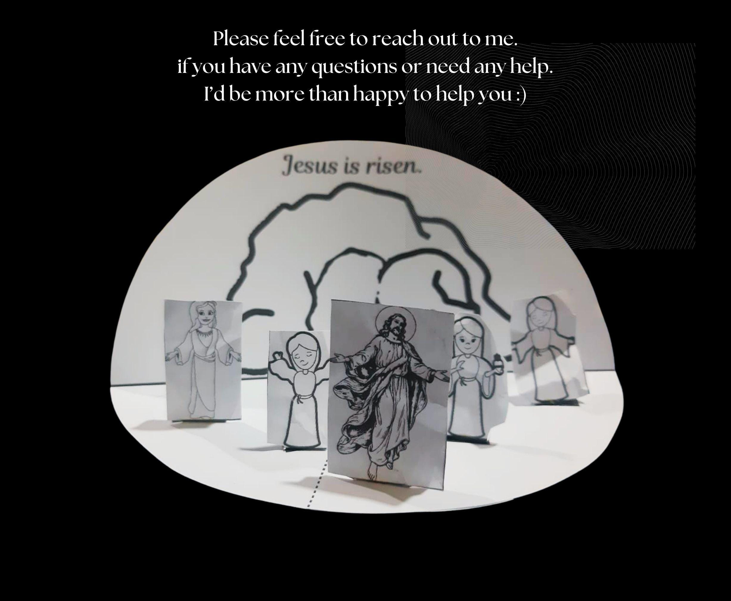 Easter Sunday School Crafts, Printable Bible Activity Kids, Jesus Risen ...