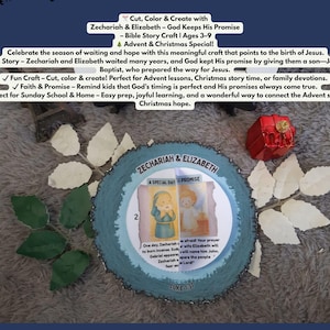 Zechariah and Elizabeth Bible Story Craft: Advent Activity (printable ...