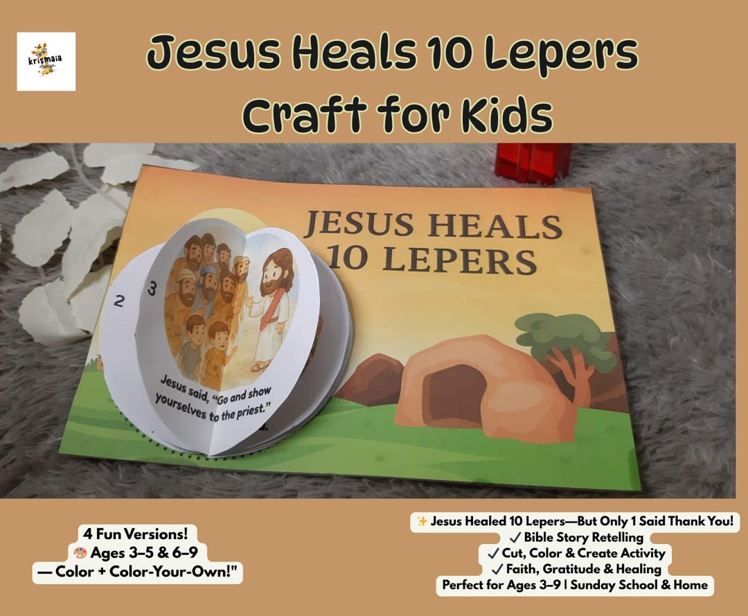 Jesus Heals 10 Lepers Bible Story Craft: Sunday School Printable (PDF ...