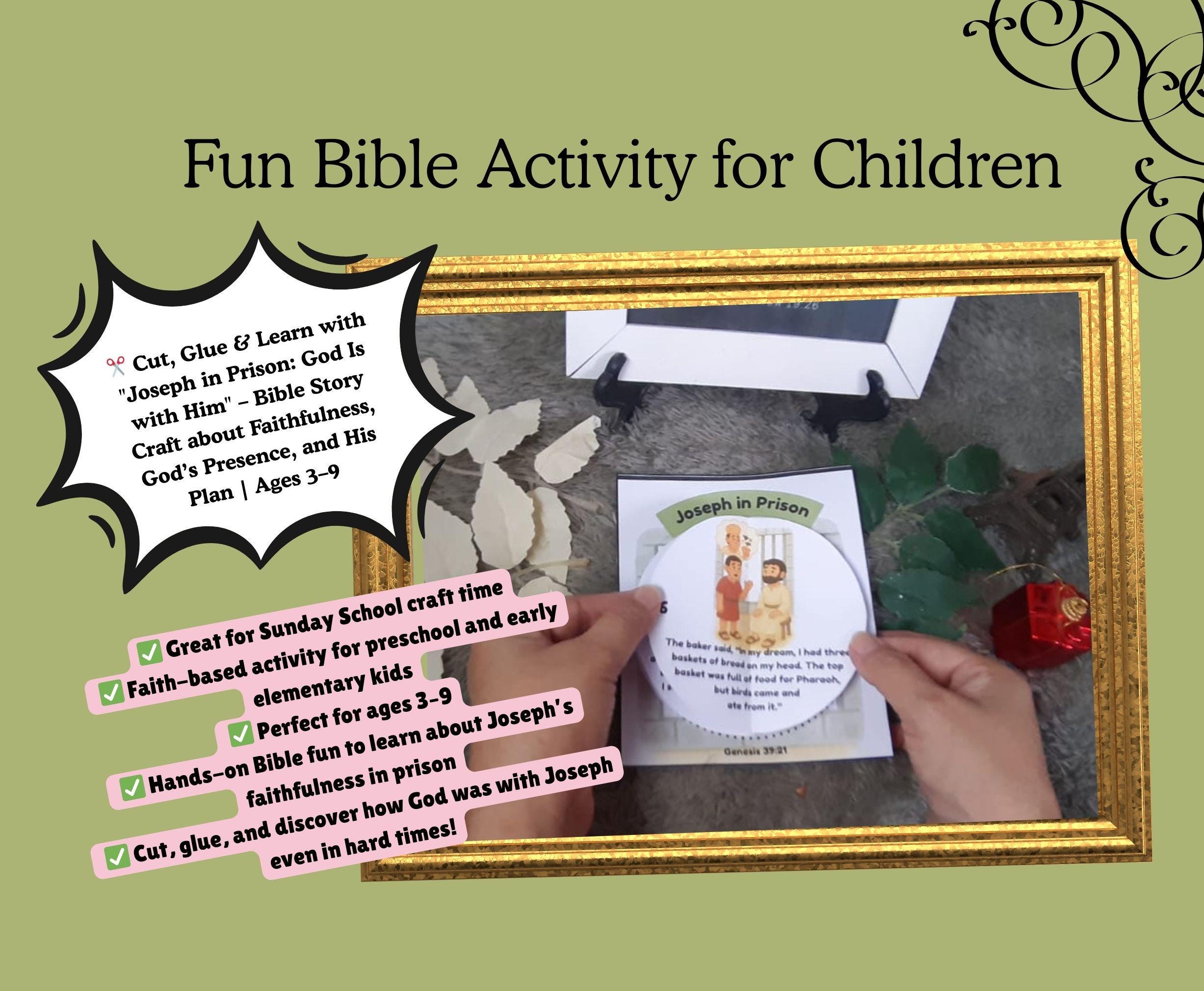 Joseph in Prison Bible Story Craft: Printable Sunday School Activity ...
