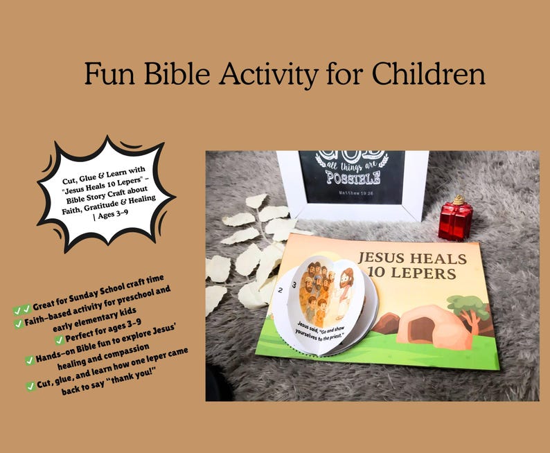 Jesus Heals 10 Lepers Bible Story Craft: Sunday School Printable (PDF ...