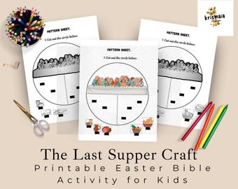 Printable Last Supper Sunday School Craft & Coloring Spinner Wheel ...