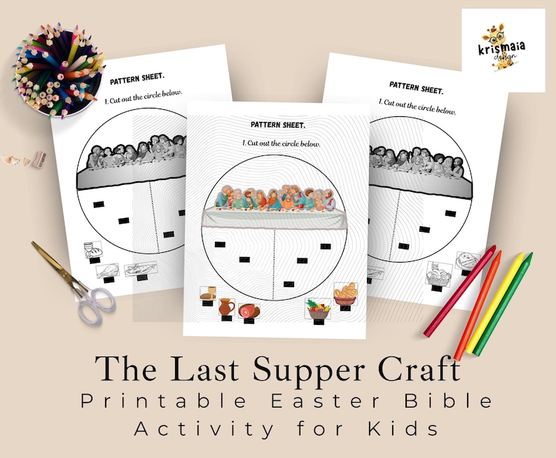 The Last Supper Craft - Printable Easter Bible Activity for Kids, DIY ...