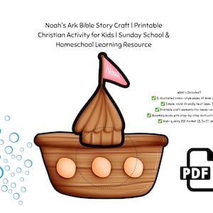 Noah's Ark Bible Story Craft | Printable Christian Activity for Kids ...