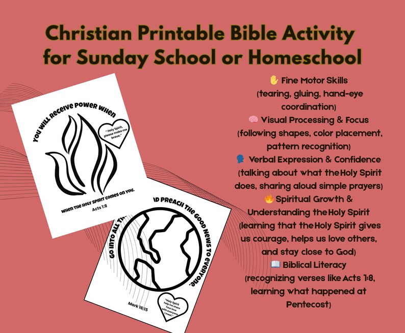 Pentecost Torn Paper Craft: Holy Spirit Sunday School Activity (digital ...