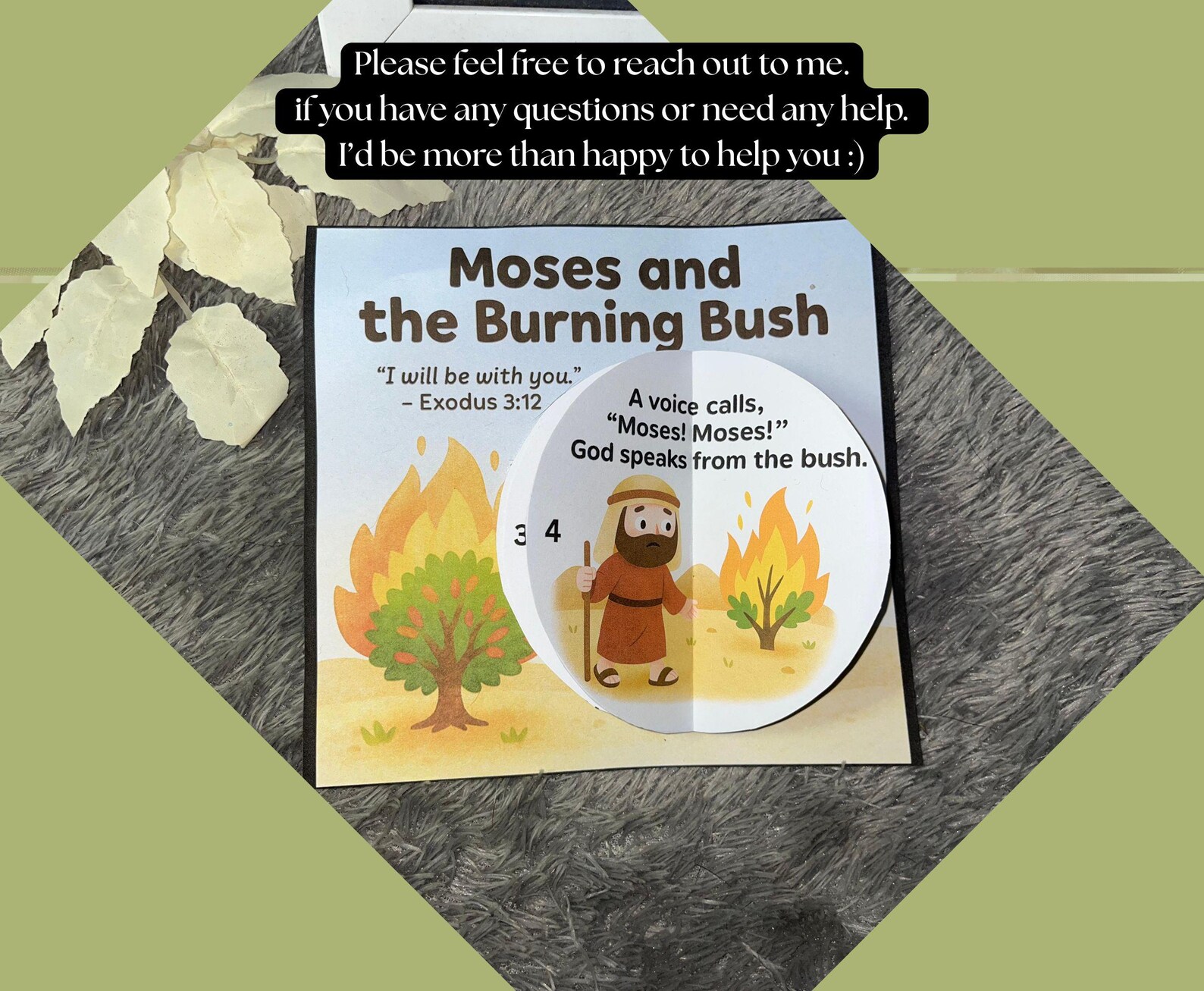 Moses and the Burning Bush Bible Craft: Sunday School Activity (PDF ...