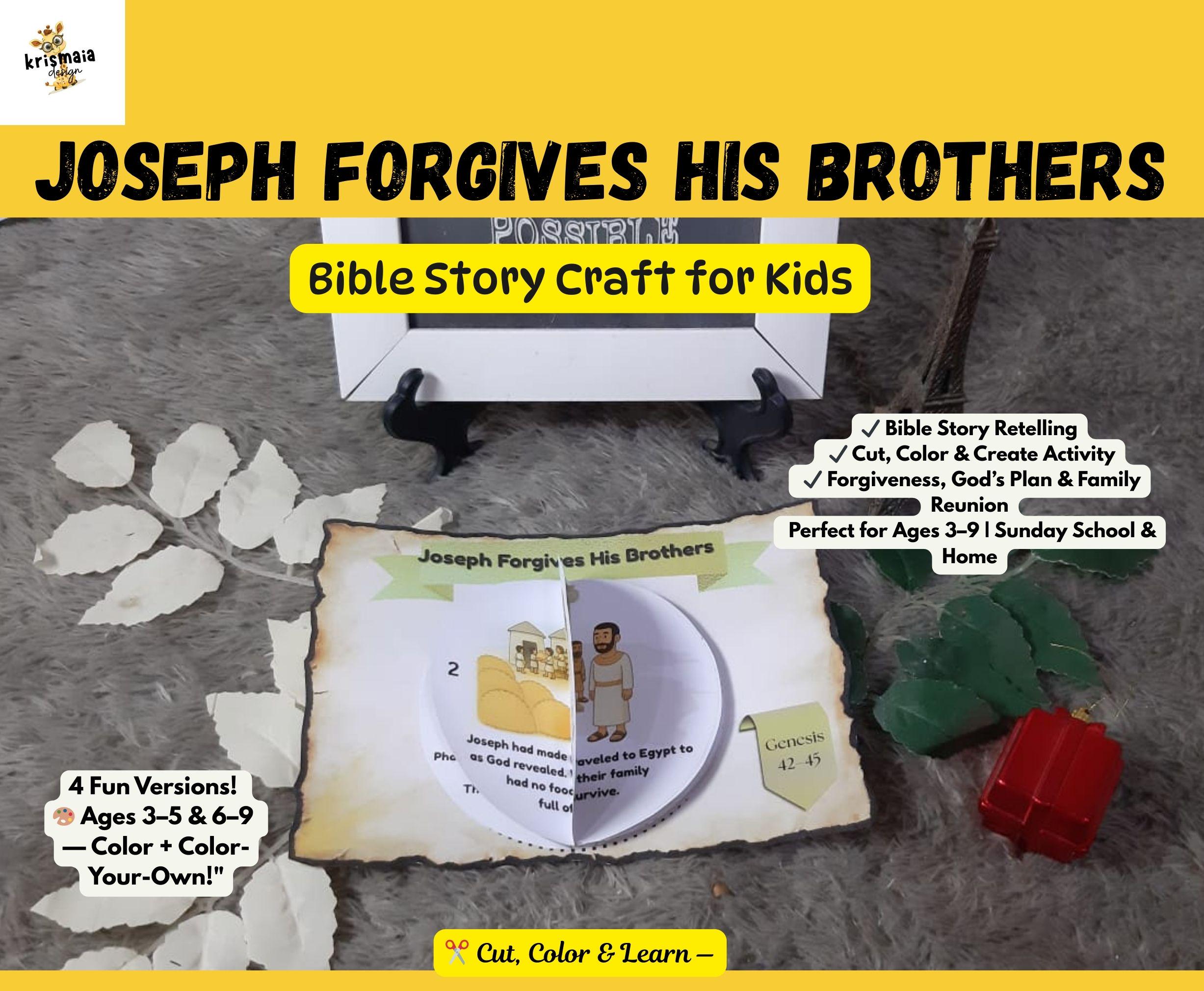 Joseph Forgives Brothers Bible Story Craft - Sunday School Activity ...
