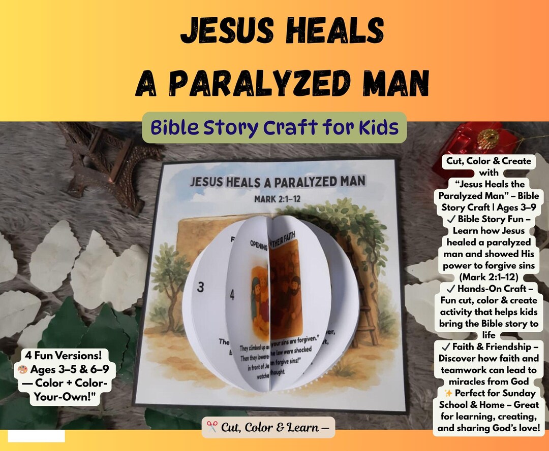 Jesus Heals the Paralyzed Man – Bible Story Craft About Faith ...
