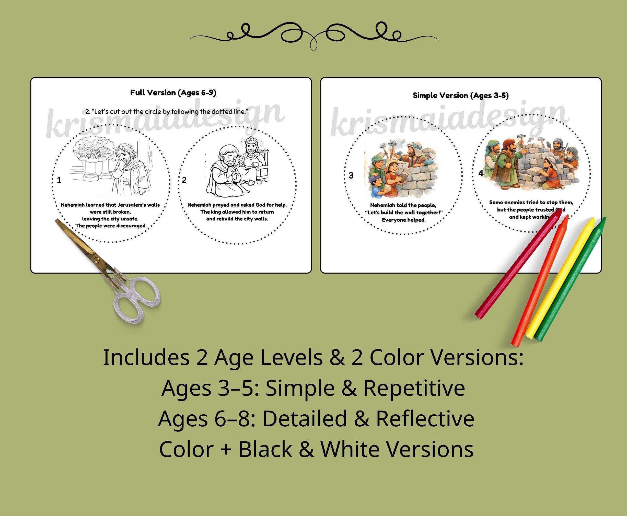 Nehemiah Rebuilds the Wall Printable Craft | Bible Story Lesson for ...