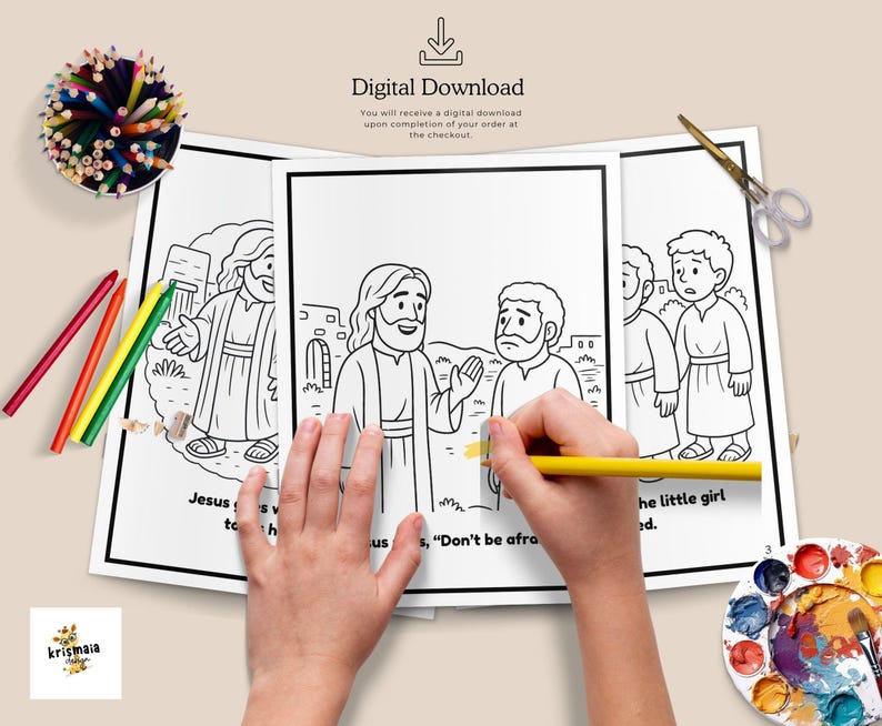 Jesus Heals Jairus' Daughter Coloring Book: Sunday School Activity (PDF ...