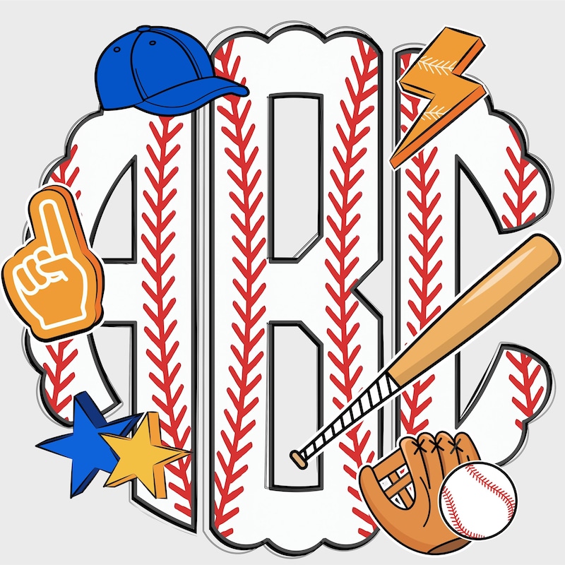 Softball Monogram - Etsy