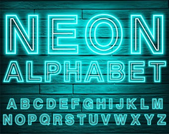 Neon Glow Effect Letters, Red Neon Letters, Script Neon Letters, PNG ...