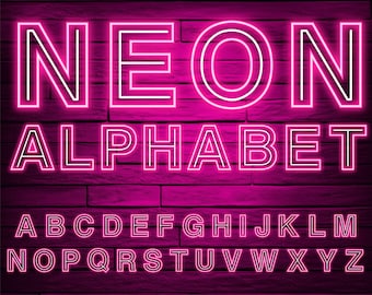 Neon Glow Effect Letters, Red Neon Letters, Script Neon Letters, PNG ...