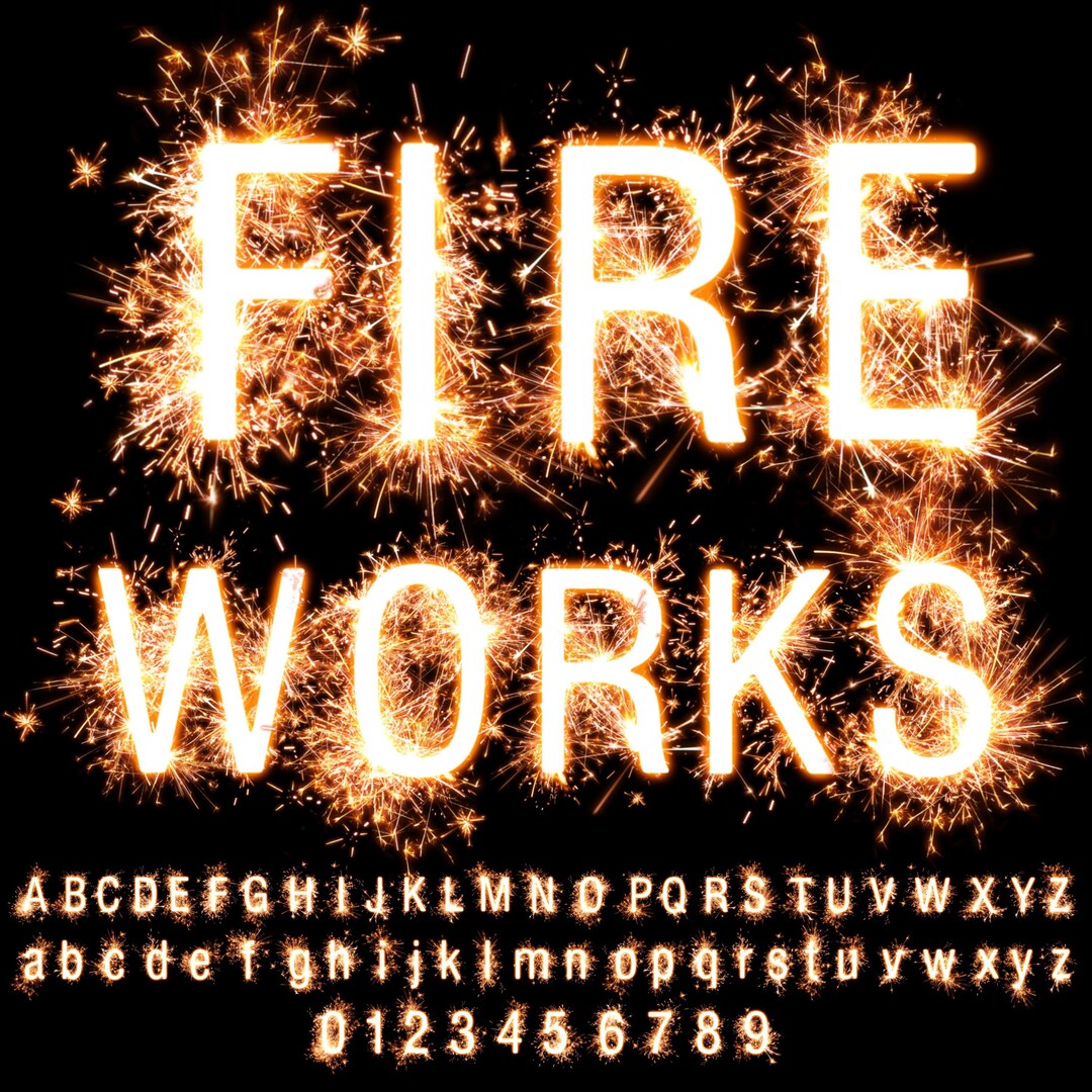 Fireworks PNG Letters, Transparent Background, Fire Alphabet Clip Art ...
