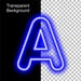 Neon Glow Effect Letters, Dark Blue Letters, Blue Neon Letters, PNG ...