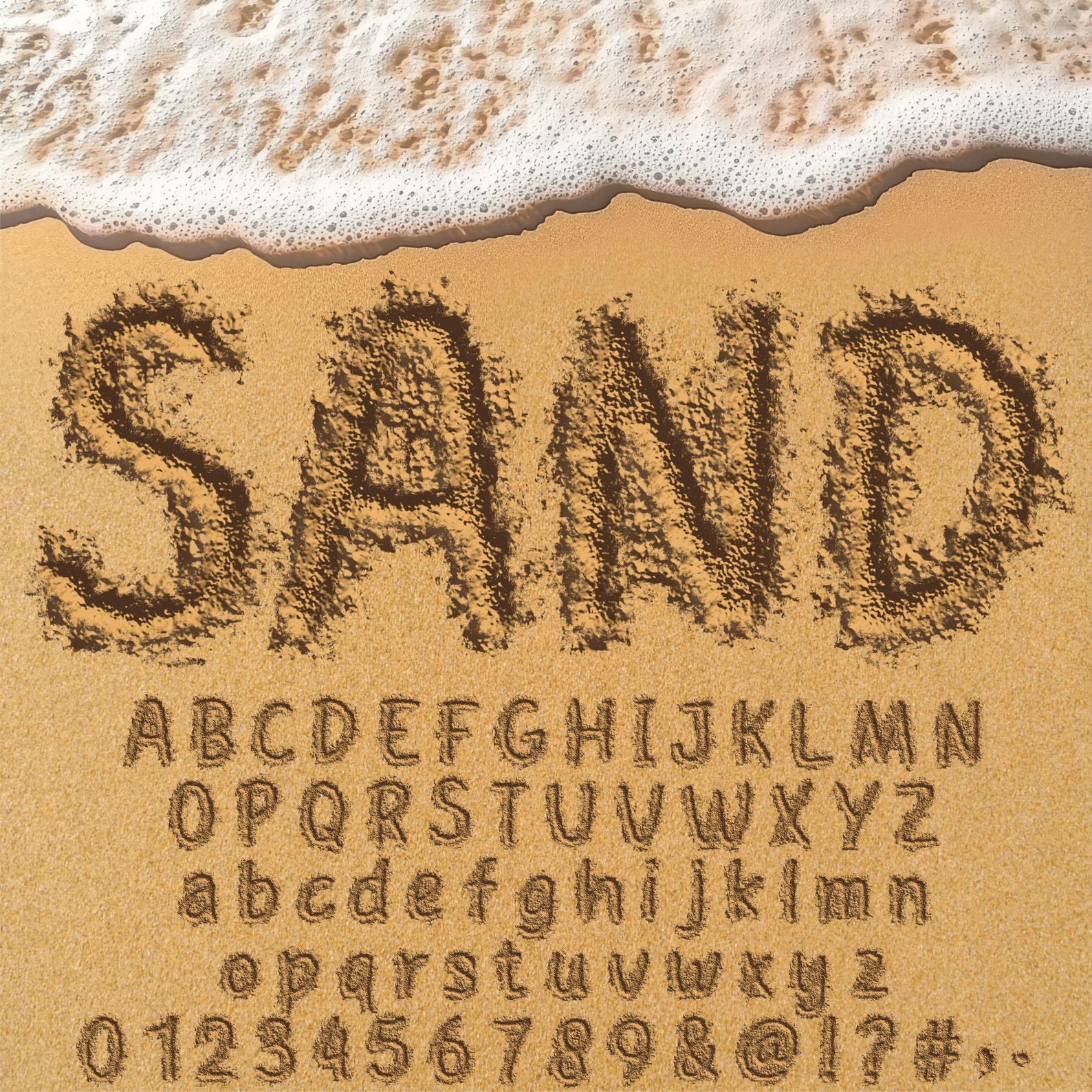 Sand Letters, Beach Sand Effect Letters, Beach Alphabet, Sand Alphabet ...