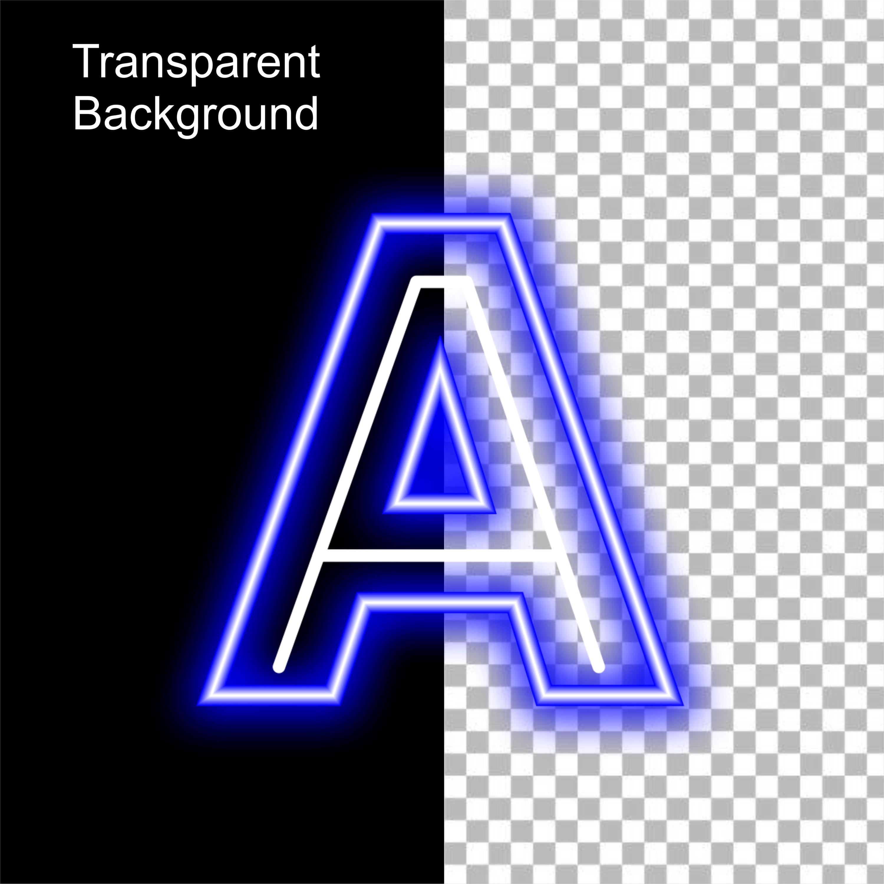Neon Glow Effect Letters, Dark Blue Letters, Blue Neon Letters, PNG ...