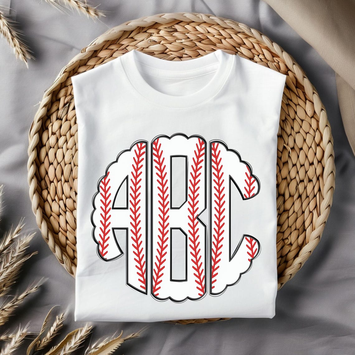 Baseball Sports Scalloped Monogram PNG, Monogram Name PNG, Baseball PNG ...