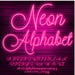 Neon Glow Effect Letters, Pink Neon Letters, Neon Script, PNG Clip Art ...
