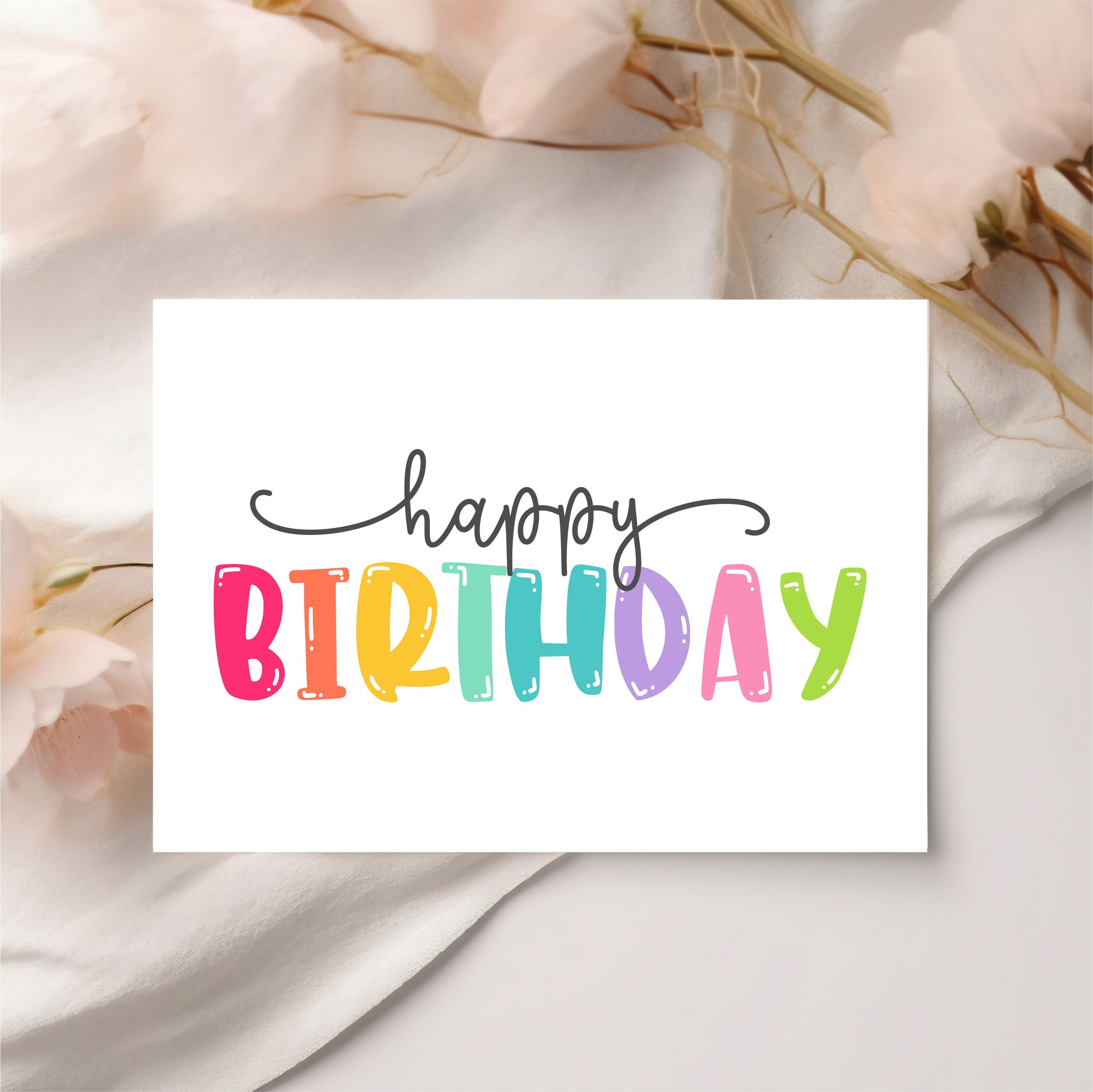 Printable Birthday Card, Birthday Card Downloadable, Happy Birthday ...