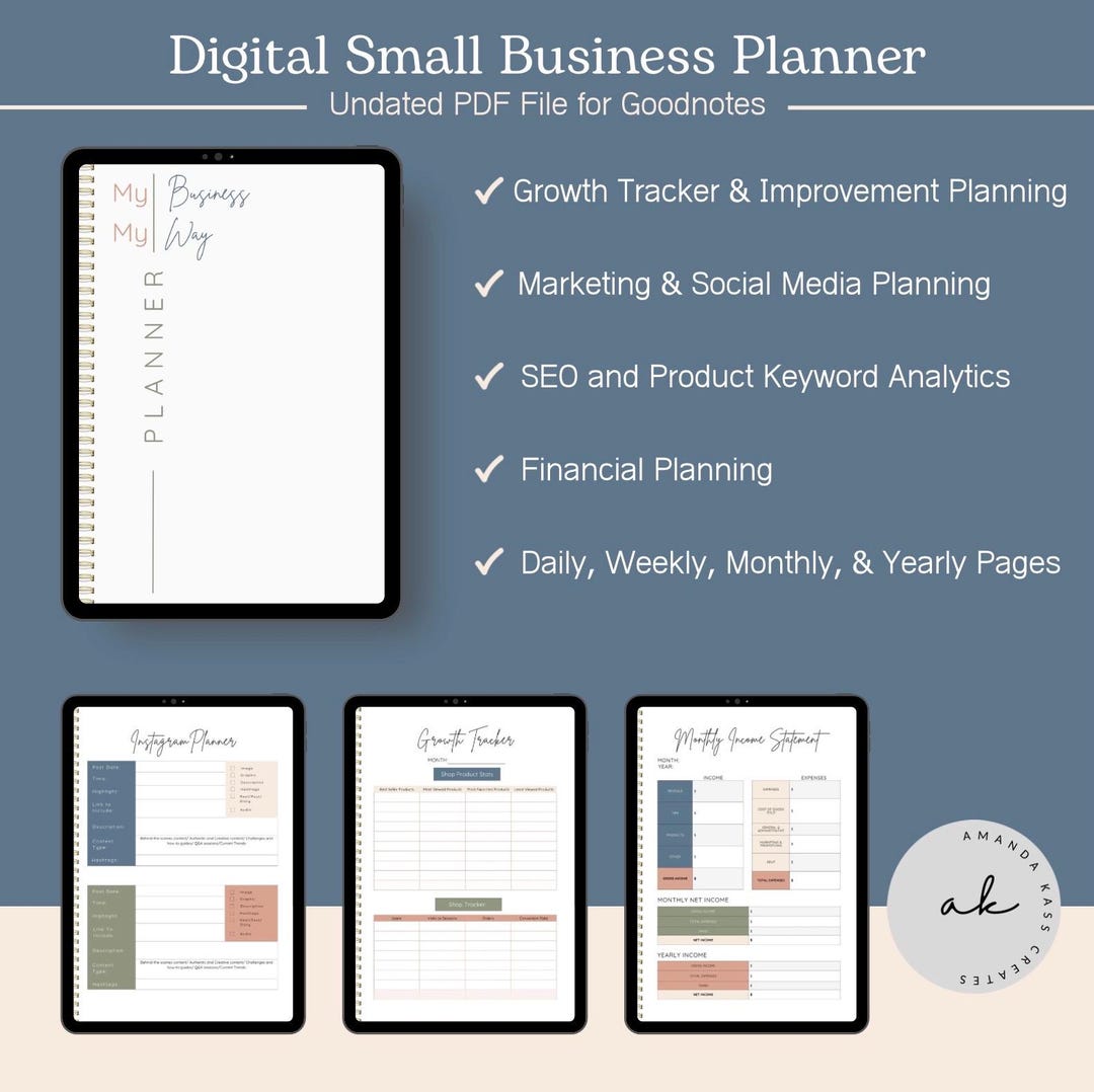 Small Business Digital Planner for Goodnotes, Side Hustle Planner ...