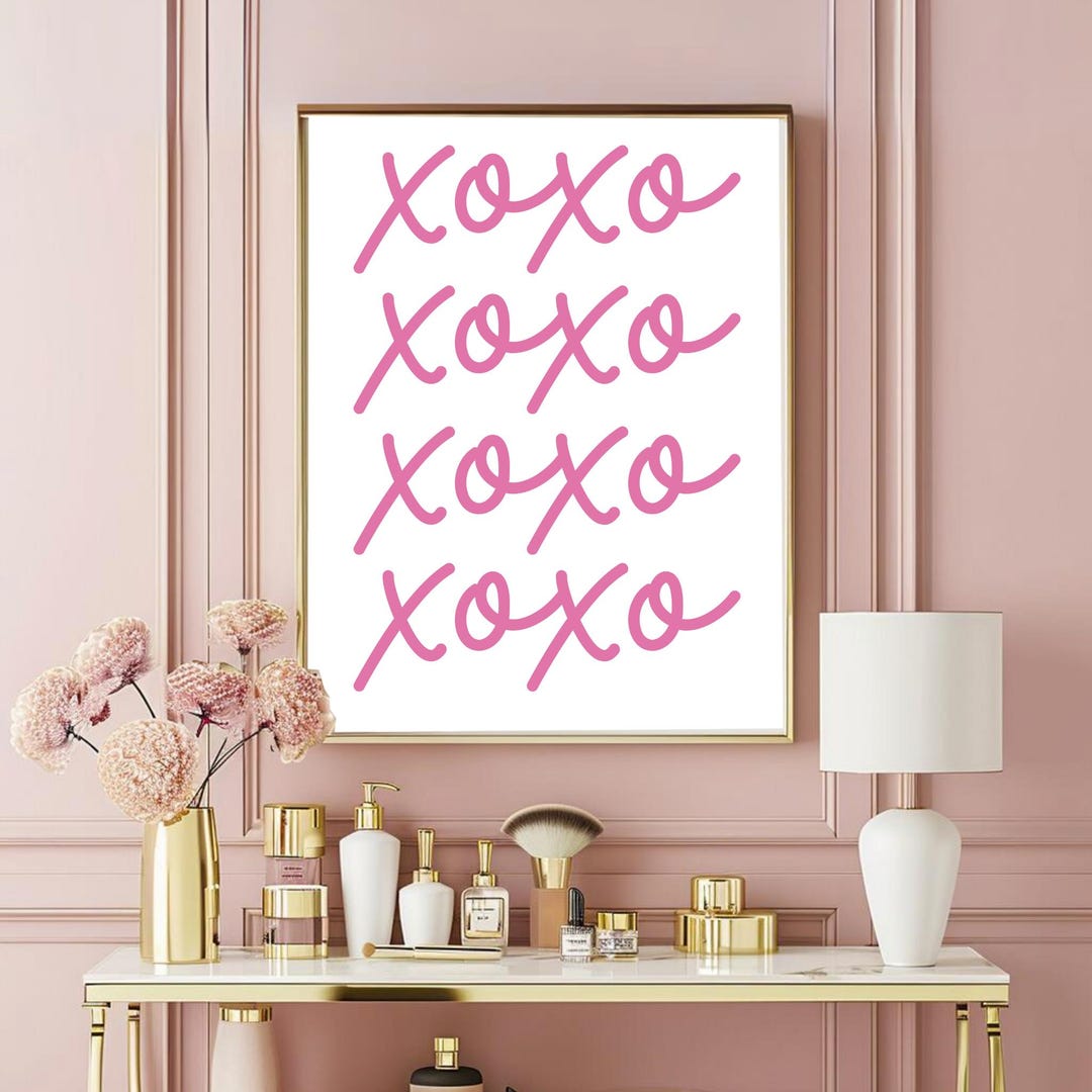Pink Xoxo Poster | Digital Download Printable Wall Art Girly Poster ...