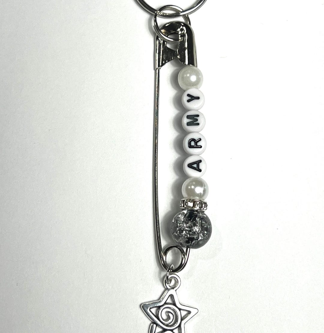 BTS Bag Charm Safety Pin Keychain BTS Keychain BTS Light Stick Charm ...